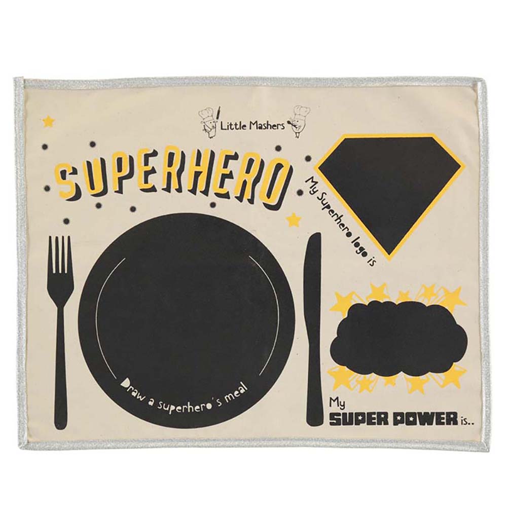Kids Placemat | chalkboard | superhero | Little Mashers