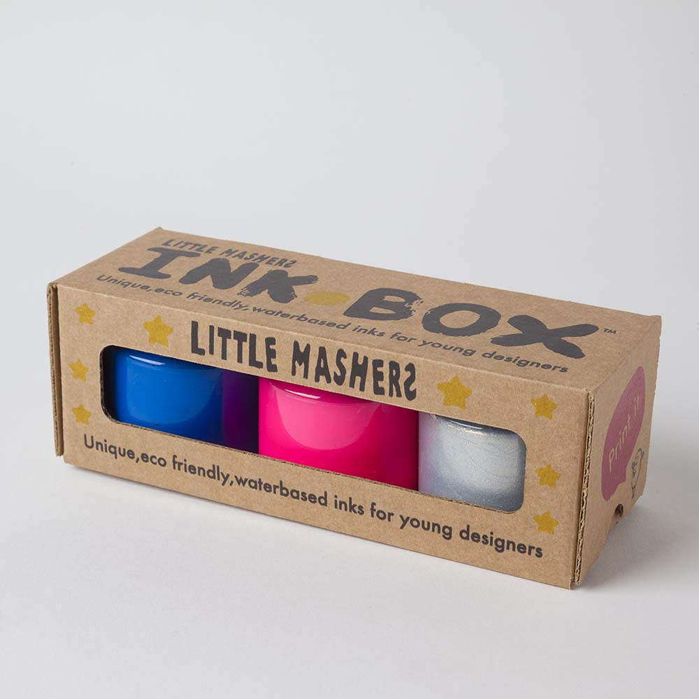 Fabric inks | silver | blue | neon | pink | eco friendly inks | Little ...