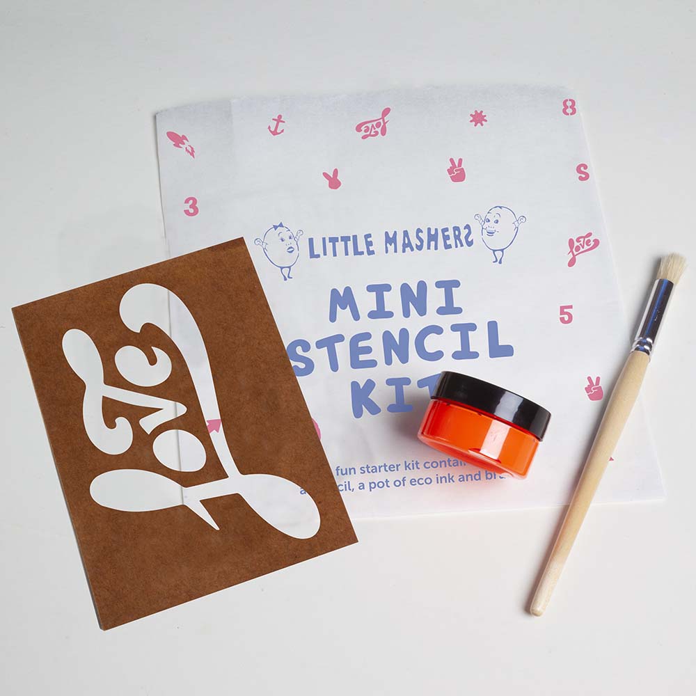 Mini | stencil | kit | love | party bag | non plastic |Little Mashers