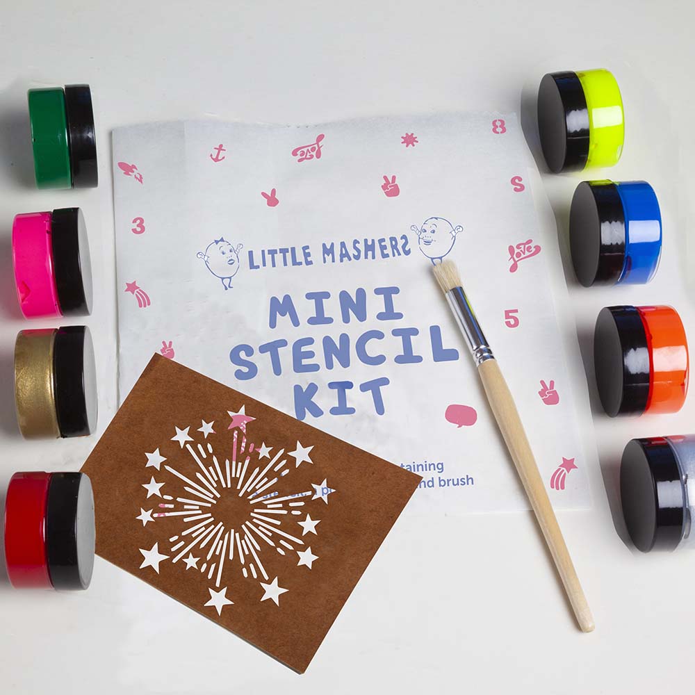 Mini | stencil | kit | starburst | non plastic gifts |Little Mashers
